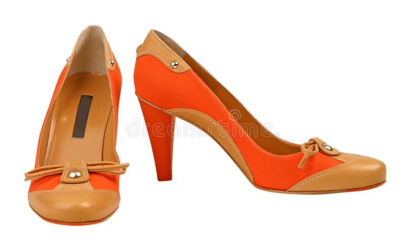 Orange shoes stock image. Image of accessory, elegant - 29387017