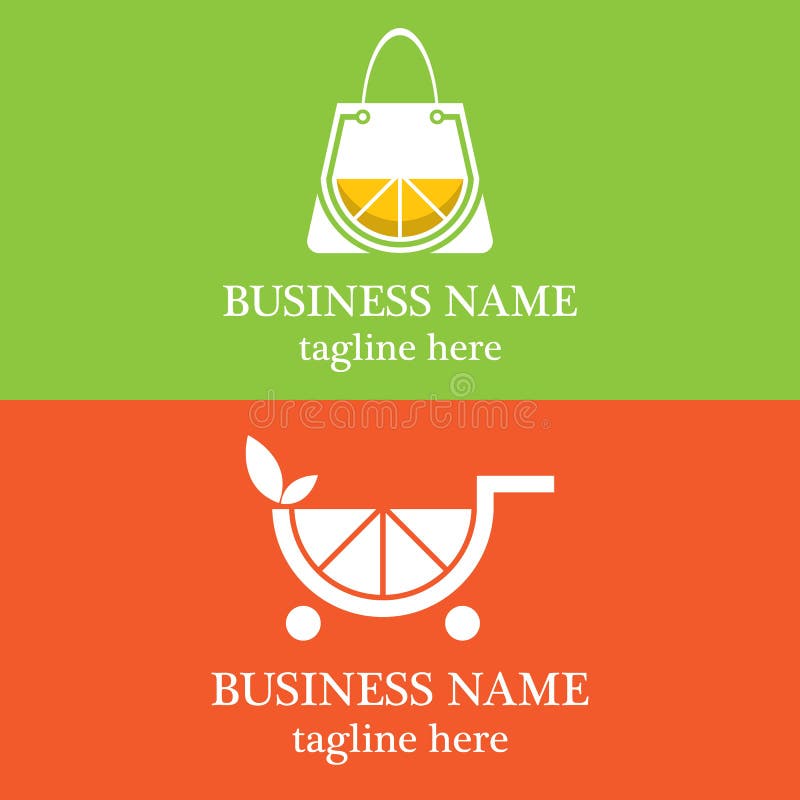 Orange Shop Stock Icon, Flat Design. Vector Illustration on White ...