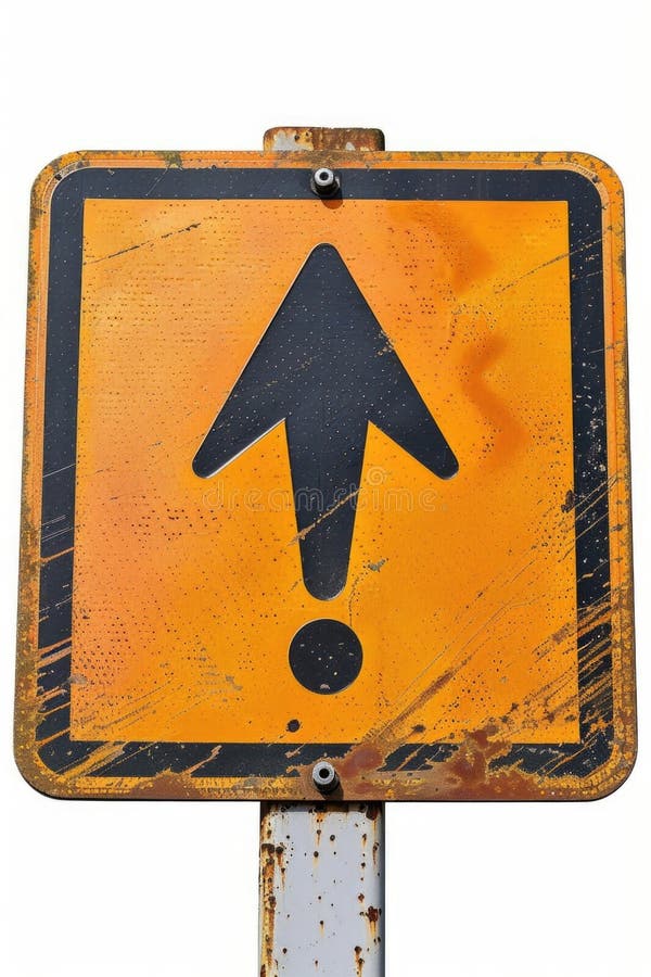 An Orange Sign with a Black Arrow Pointing Up. Useful for Indicating ...