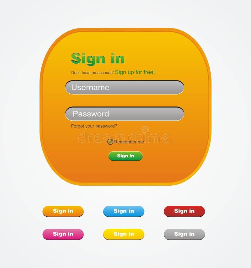 Orange Login Form Stock Illustrations – 328 Orange Login Form Stock ...