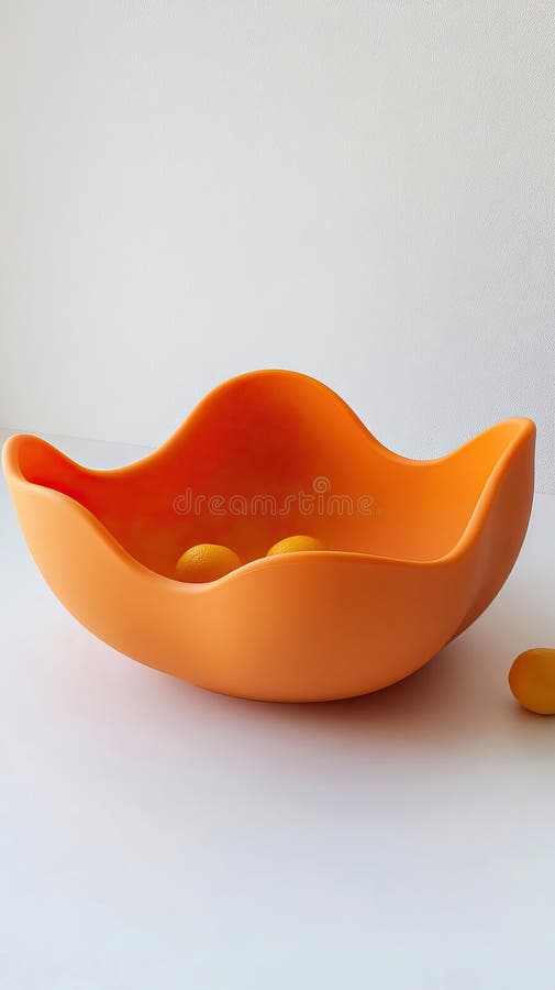 Orange Silicone Bowl with Wavy Flowing Edges and Soft Matte Finish ...