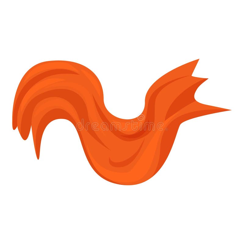 Orange Silk Fabric Flowing in the Air Stock Illustration - Illustration ...