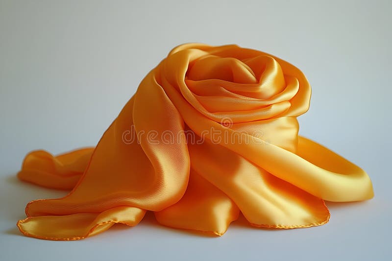 Orange Silk Scarf, Studio Shot Stock Image - Image of fashion, satin ...