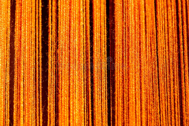 Orange Silk Thread in Sewing or Weaving Machine Stock Image - Image of ...