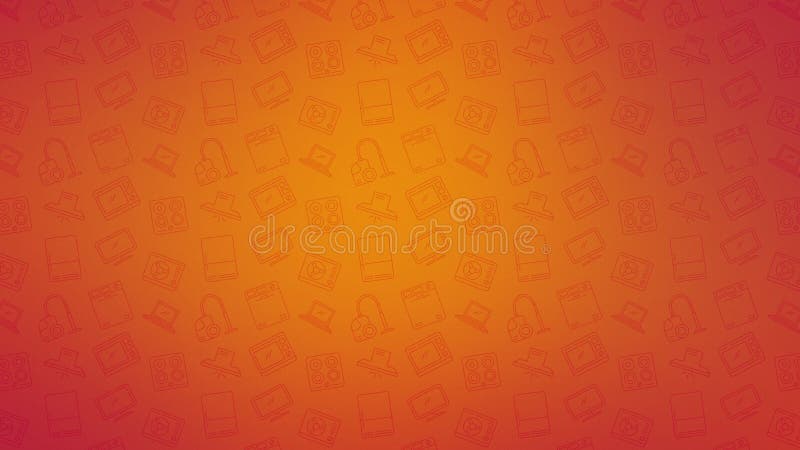 Orange Simple Pattern with Appliance Background Stock Illustration ...