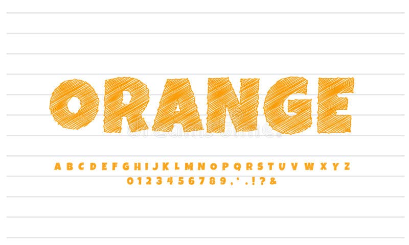 Orange Sketch Text Effect or Font Effect Style Design Stock Vector ...