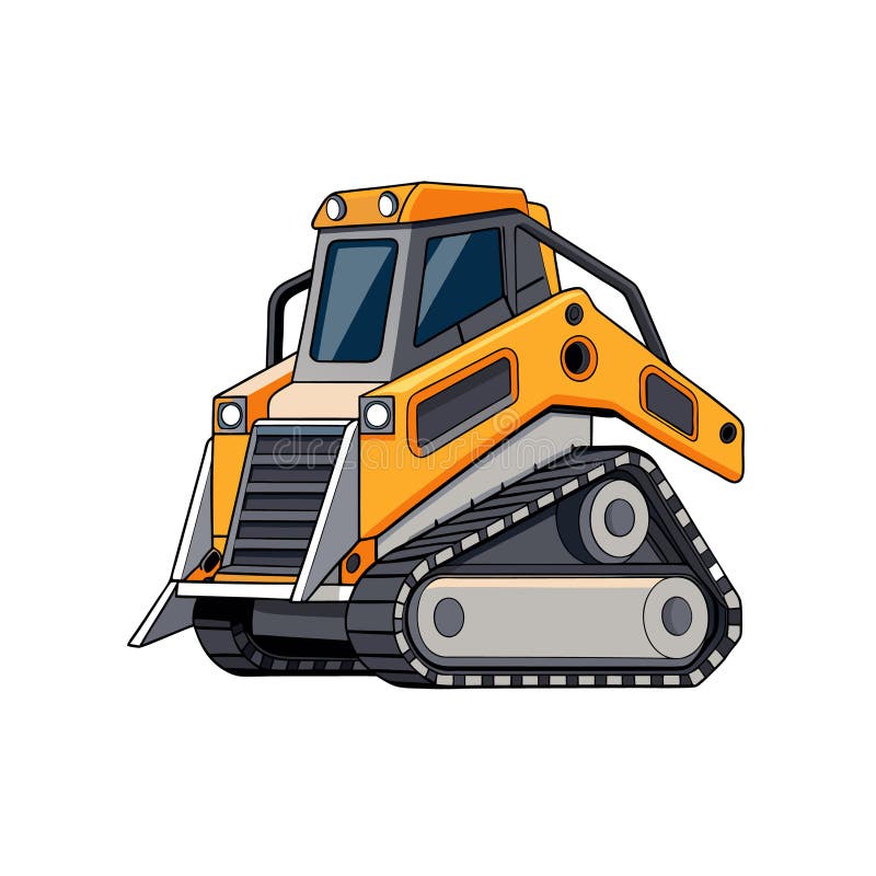 Orange Skid Steer Loader Isolated Cartoon Vector Illustration Stock ...