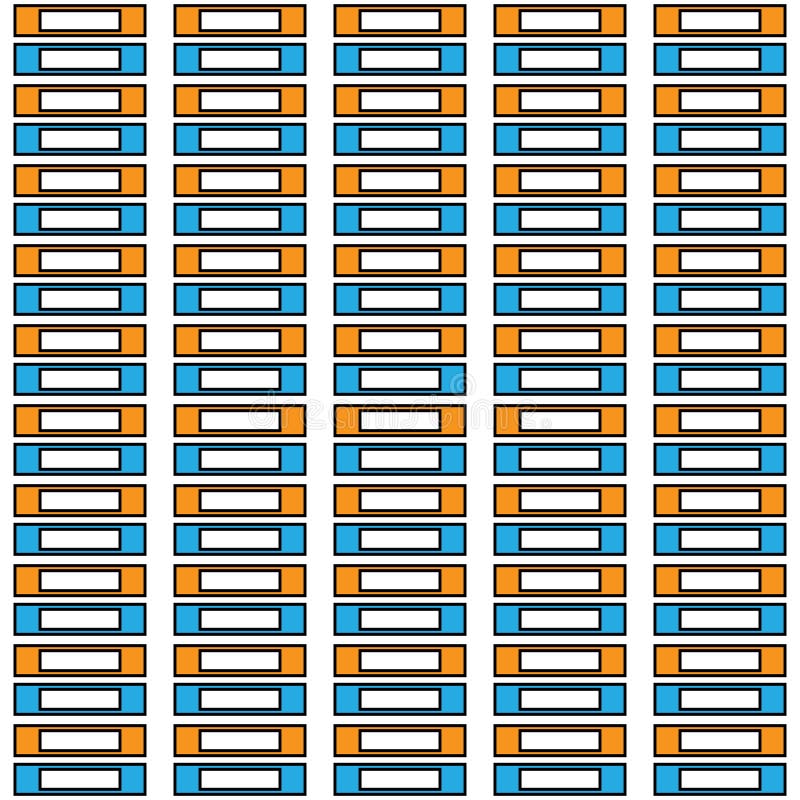 Orange and Sky Blue Horizontal Rectangles Pattern Isolated on White ...