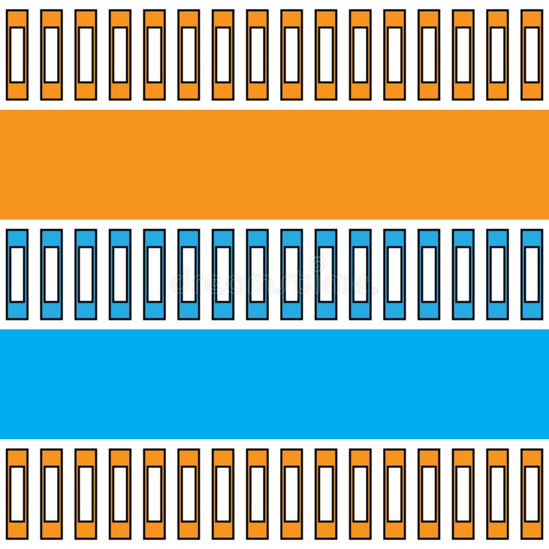 Orange and Sky Blue Rectangles and Strips Pattern Isolated on White ...