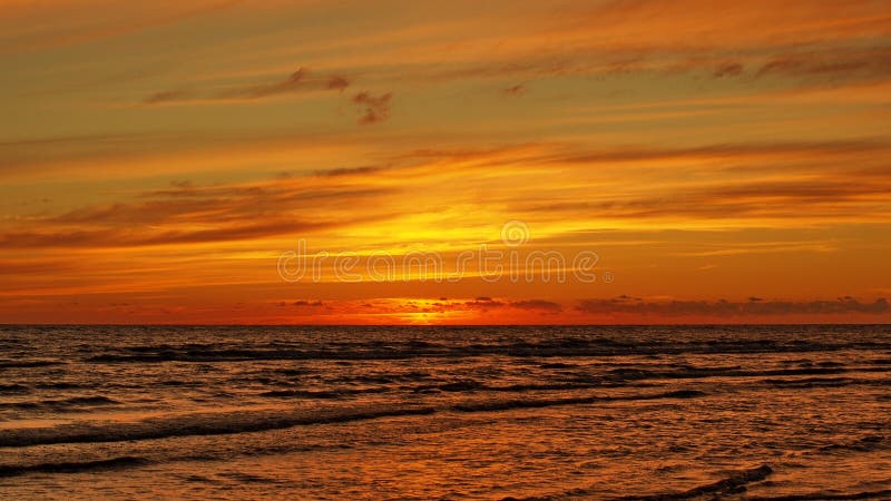 Orange Sky and Red Clouds at Sunset Stock Photo - Image of dark, blue ...