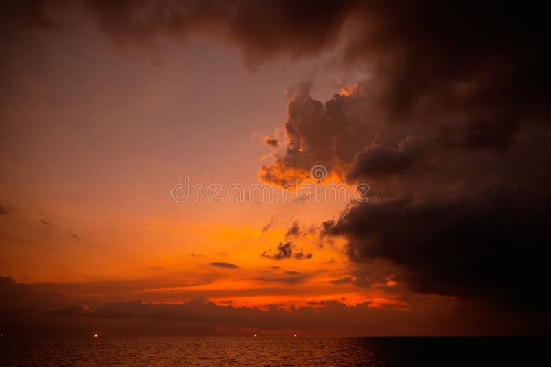 Orange Sky after the Sunset Stock Photo - Image of cloud, shading ...