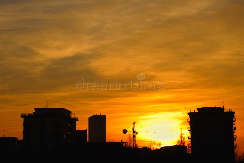 Buildings at sunset stock photo. Image of scene, outdoor - 30221124