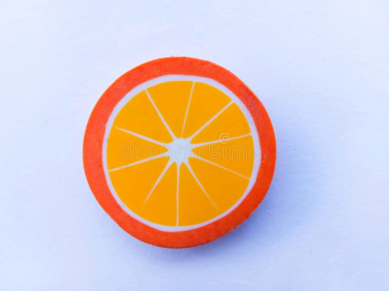 Orange Slice Eraser Shaped Like Isolated White Background Stock Photos ...