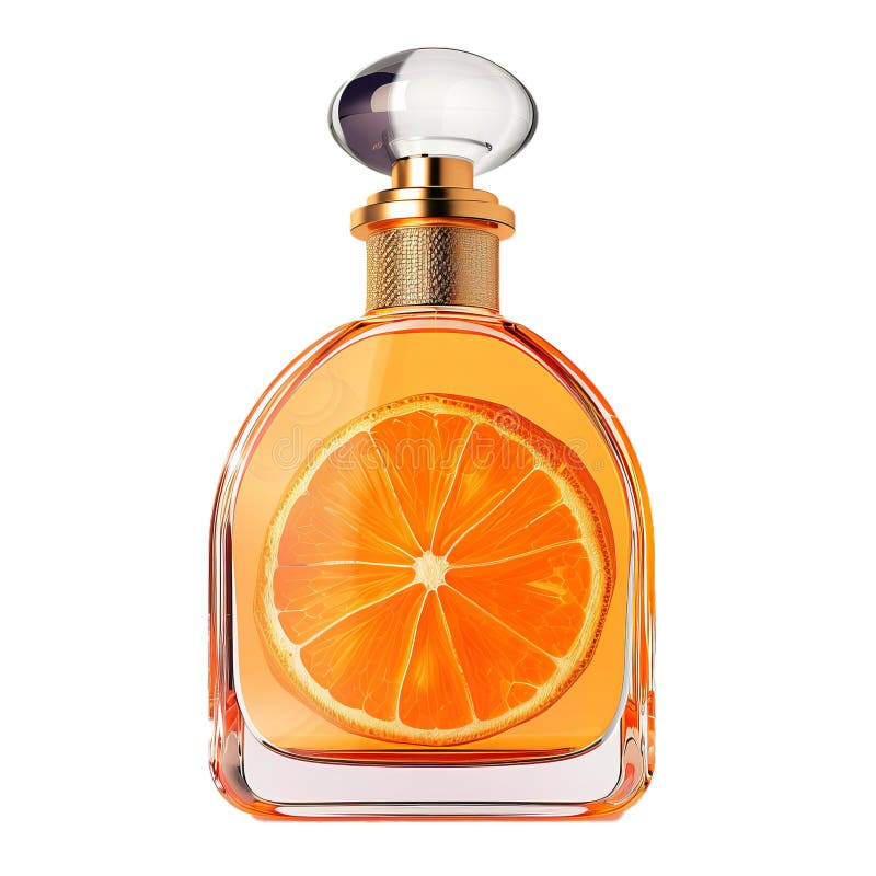Orange Slice Floating Inside Elegant Perfume Bottle Showing Refreshing ...