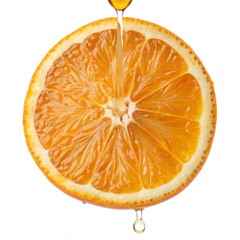 Orange Slice with Juice Drop Isolated on Transparent Background Stock ...