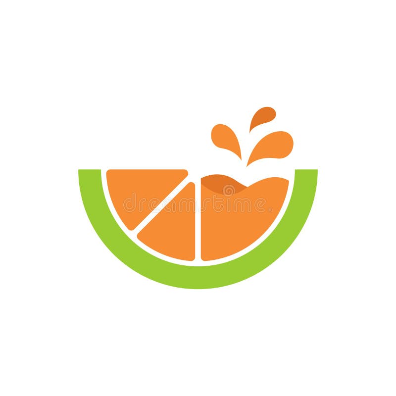 Orange Slice Splash Juice Simple Logo Symbol Stock Vector ...