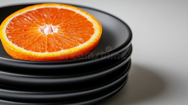 Orange Slice Stack Black Plates Stock Photos - Free & Royalty-Free ...