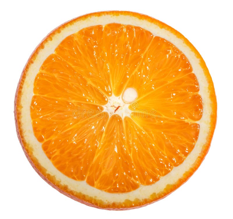 Orange Slice Isolated on White Background without Shadow Stock Photo - Image of closeup, view ...