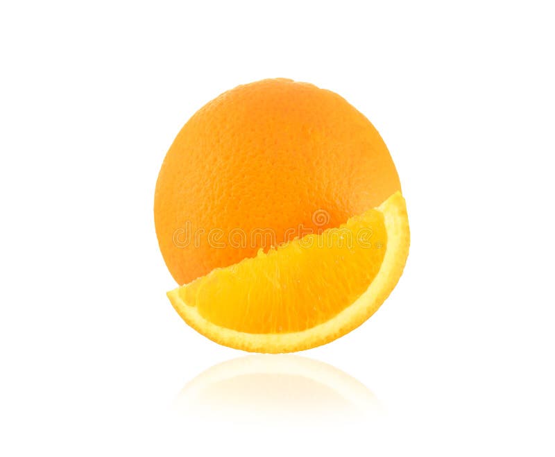 Orange slice on white stock photo. Image of slice, juicy - 120968562