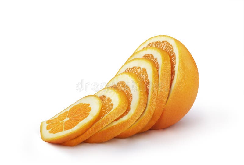 Orange sliced isolated stock image. Image of sliced - 246323173