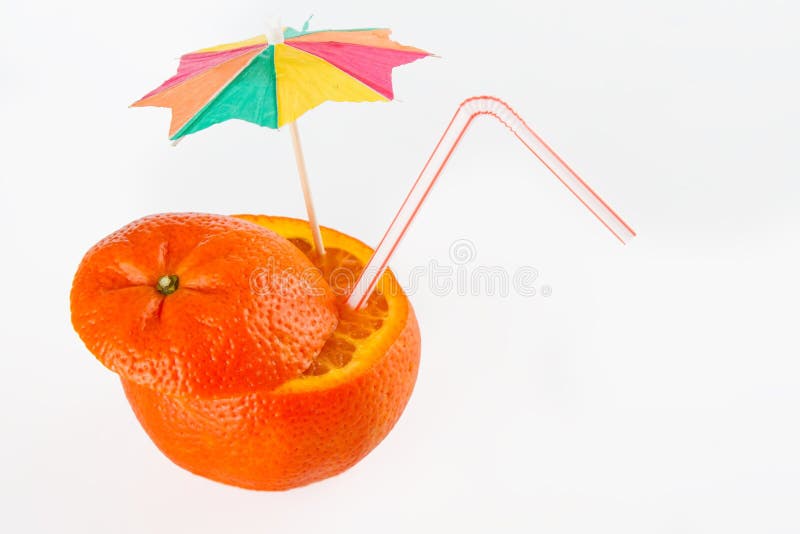 Orange Sliced Open with Straw To Drink Stock Image - Image of nature ...