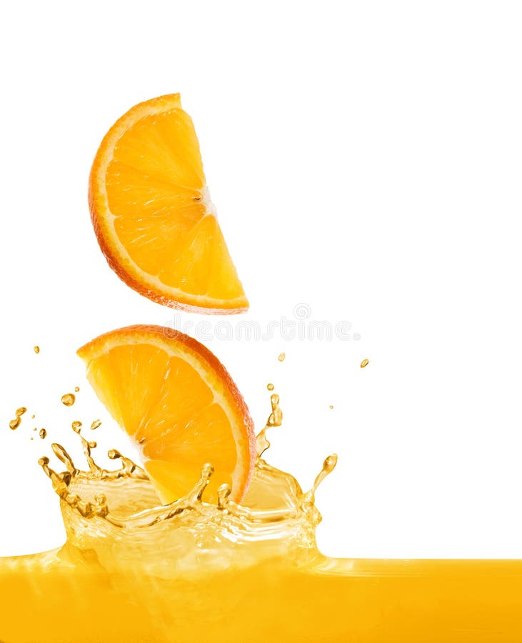 Orange Slices Fall in Juice Stock Photo - Image of freshness, ripe: 5612120