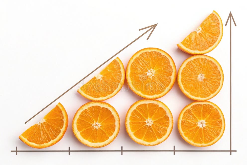 Orange Slices Graph. a Visual Representation of Growth and Progress ...