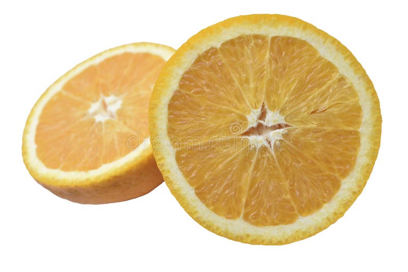 Orange Slices on a White Background. Isolated Object Yellow Orange ...