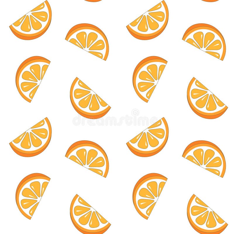 Orange Slices on White Background Seamless Vector Pattern Stock Vector ...