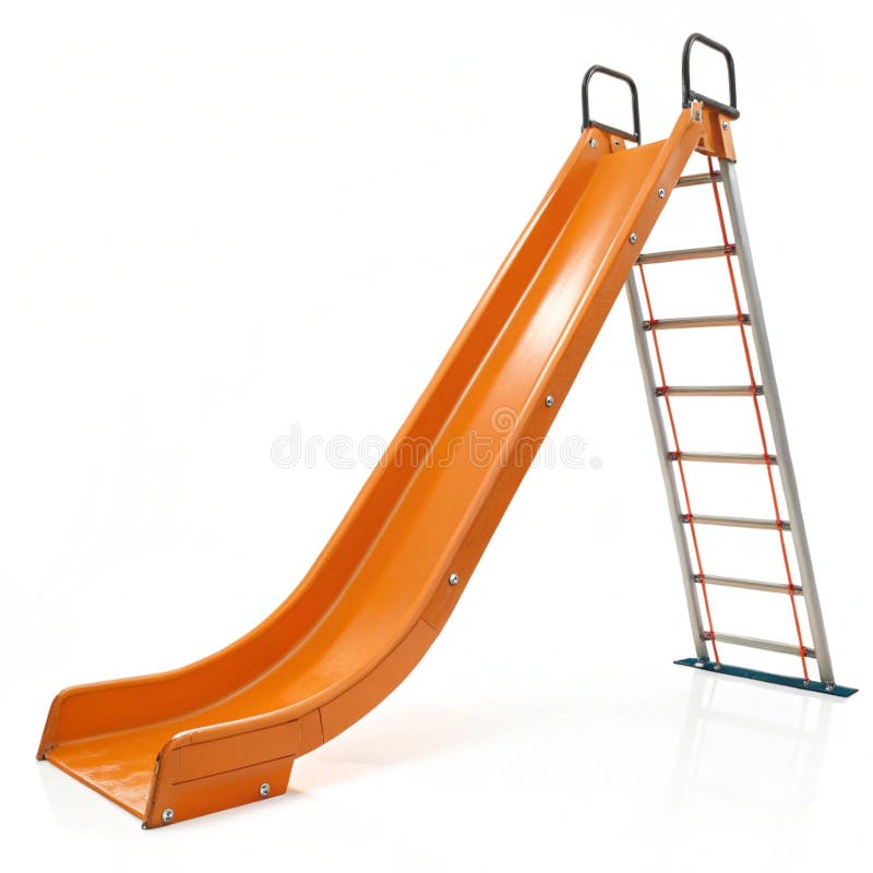 Orange Slide with Ladder on Side Stock Illustration - Illustration of ...