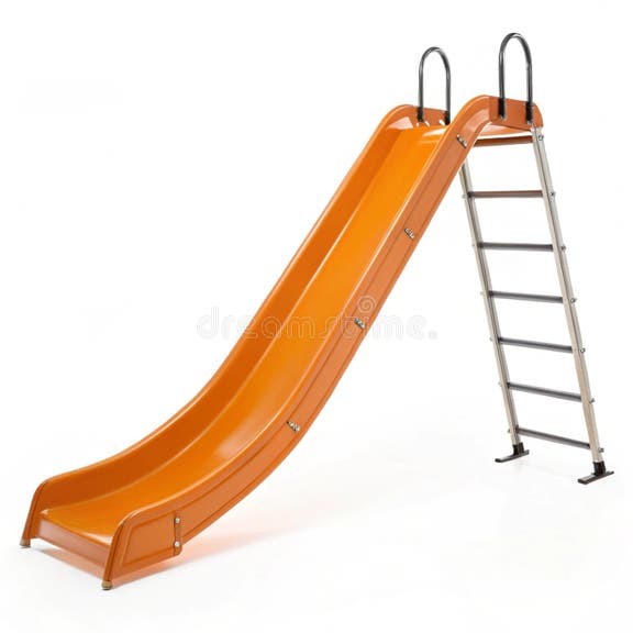 Orange Slide with Ladder on Side Stock Illustration - Illustration of ...