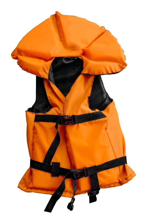 Orange Small Life Vest Isolated Stock Photo - Image of clothes, save ...