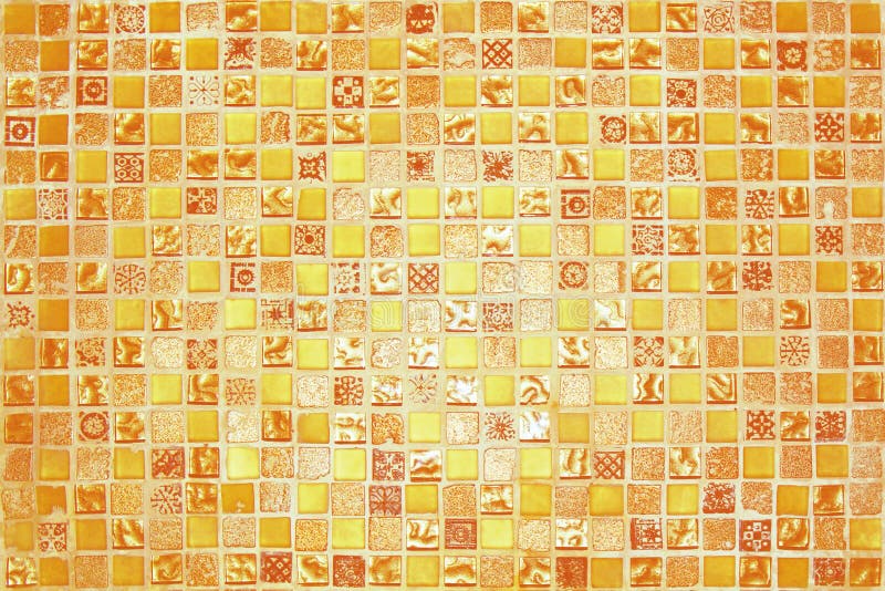 Orange Small Mosaic Tiles Texture Stock Photo - Image of industry, dark ...