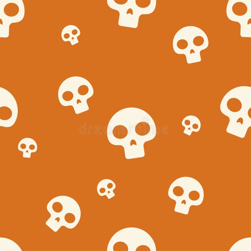 Orange Small Skull Pattern stock vector. Illustration of skull - 45309096
