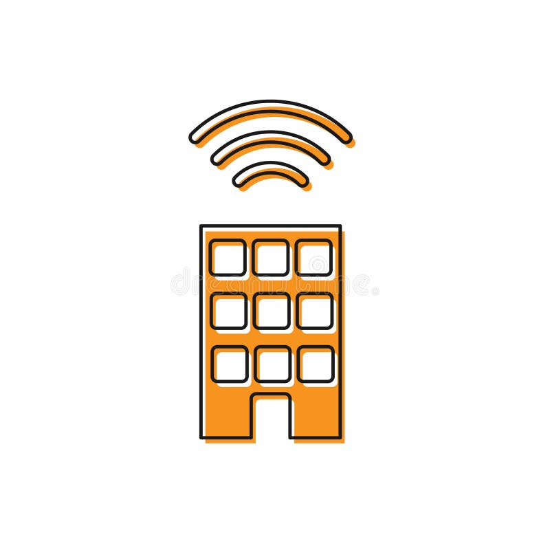 Orange Smart Photo Camera System Icon Isolated on White Background ...