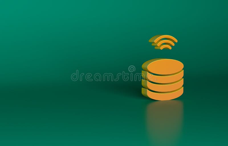 Orange Smart Server, Data, Web Hosting Icon Isolated on Green ...