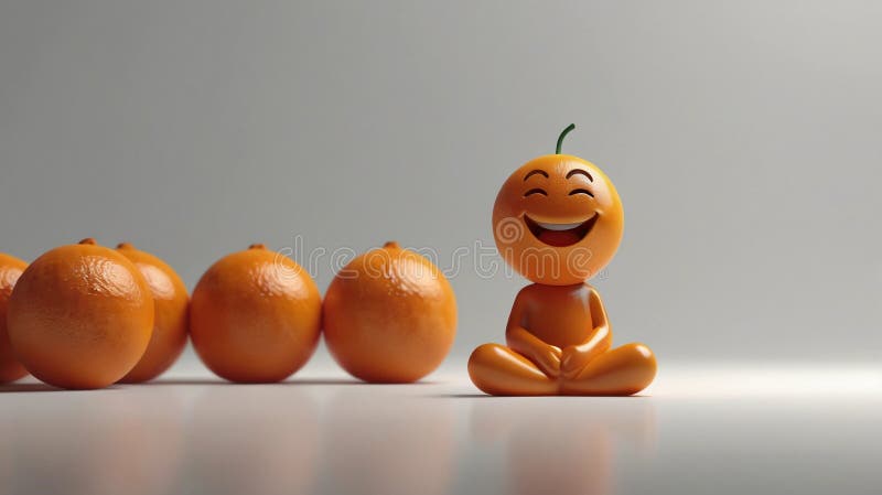 Orange Smile Emoji, Isolated on White Background Stock Illustration ...
