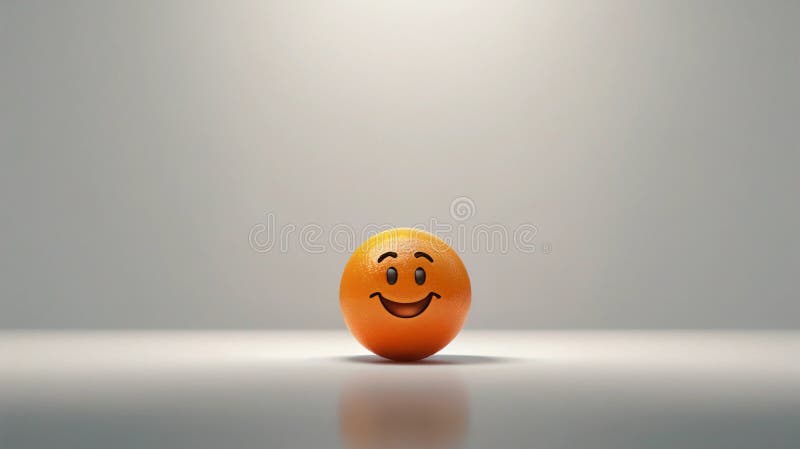 Orange Smile Emoji, Isolated on White Background Stock Illustration ...