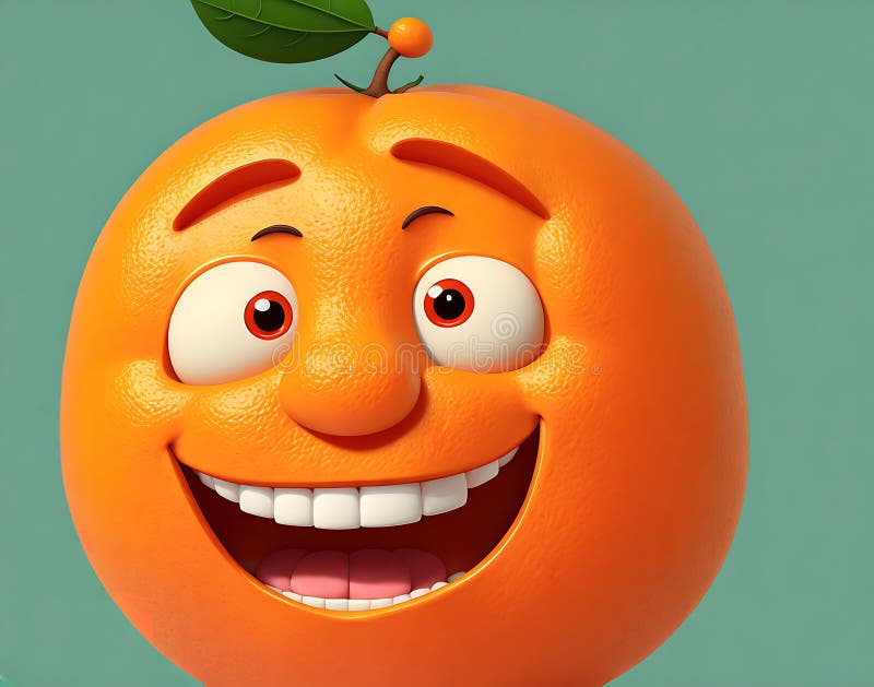 An Orange with a Smile on Its Face. Stock Photo - Image of graphic ...
