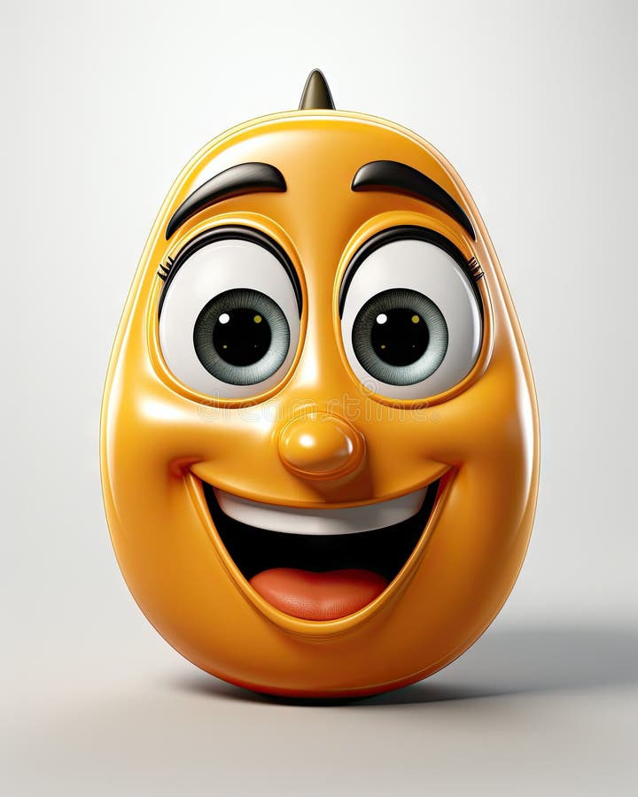 An Orange Smiling Face with Big Eyes and a Black Nose. Generative Ai ...