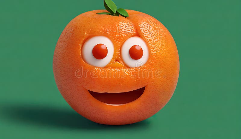 A Orange with a Smiling Face. Stock Photo - Image of orange, citrus ...