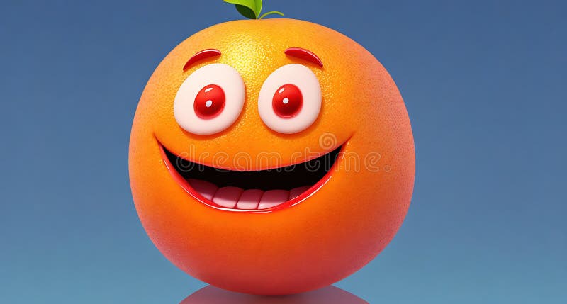 A Orange with a Smiling Face. Stock Illustration - Illustration of ...