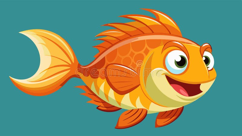 Orange Smiling Fish stock vector. Illustration of cartoon - 343758171