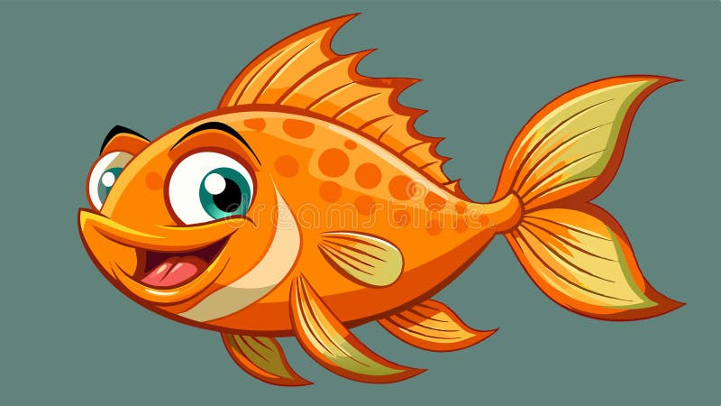 Orange Smiling Fish stock vector. Illustration of ocean - 343002290