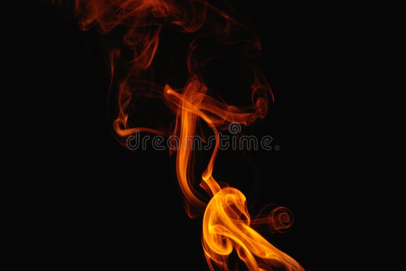 Orange Smoke on a Black Background. Colored Smoke Stock Image - Image ...