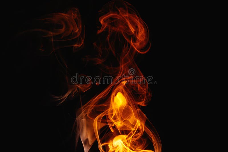 Orange Smoke on a Black Background. Colored Smoke Stock Image - Image ...