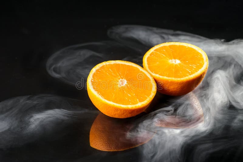 Orange Smoke on Black Background Stock Photo - Image of detail, dark ...