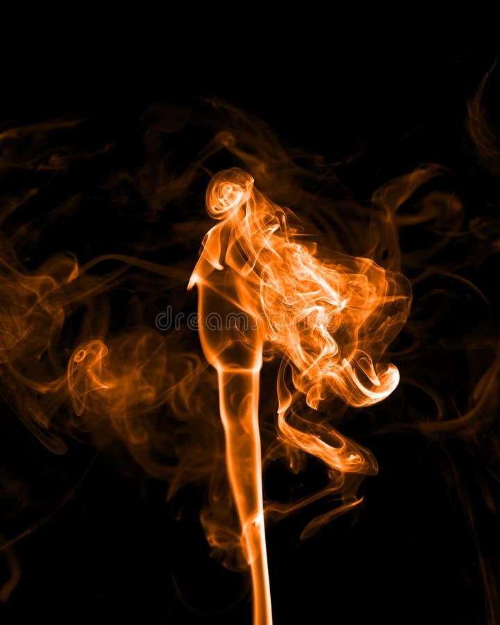 Orange Smoke on a Black Background. Stock Image - Image of design, fire ...