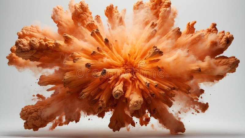 Orange Smoke Center Radial Explosion Isolated in White Ai Generated ...