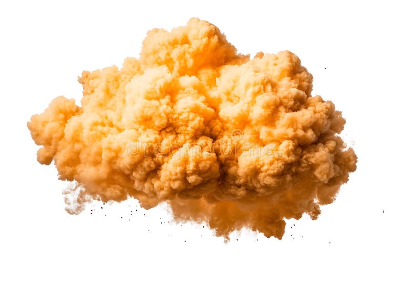 Orange Smoke Cloud Against White Background Stock Illustration ...